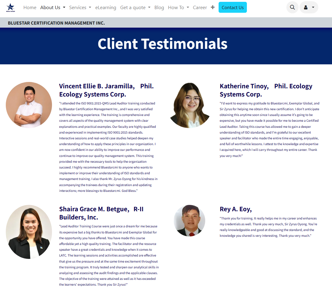 Client Testimonials